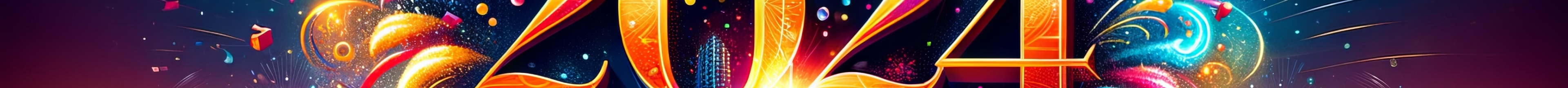 3840x216 Resolution 2024 New Year HD Colorful 2024 Fireworks Greeting ...