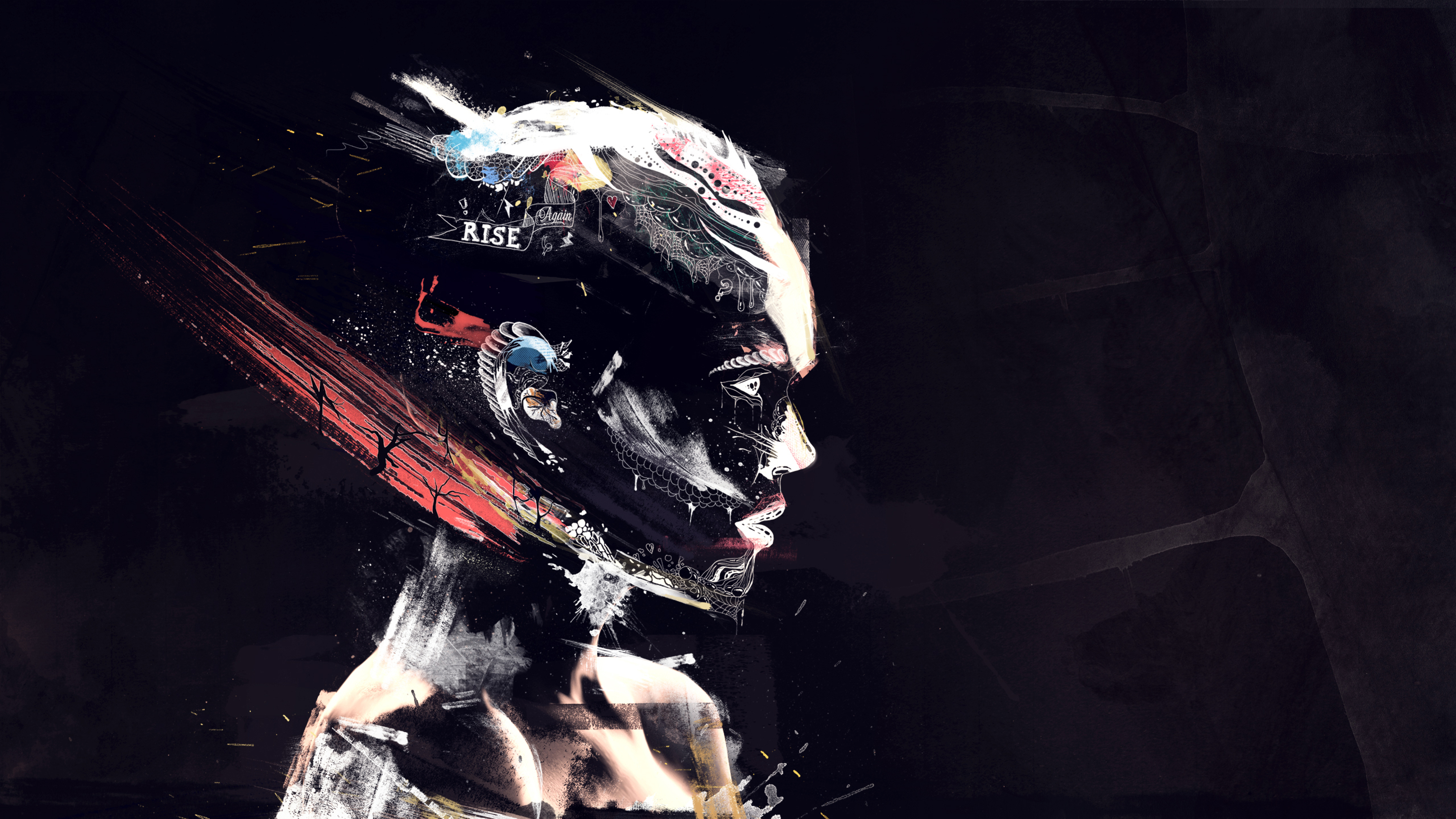 4800x2700 Resolution 3D CGI Psychedelic Girl 4800x2700 Resolution ...