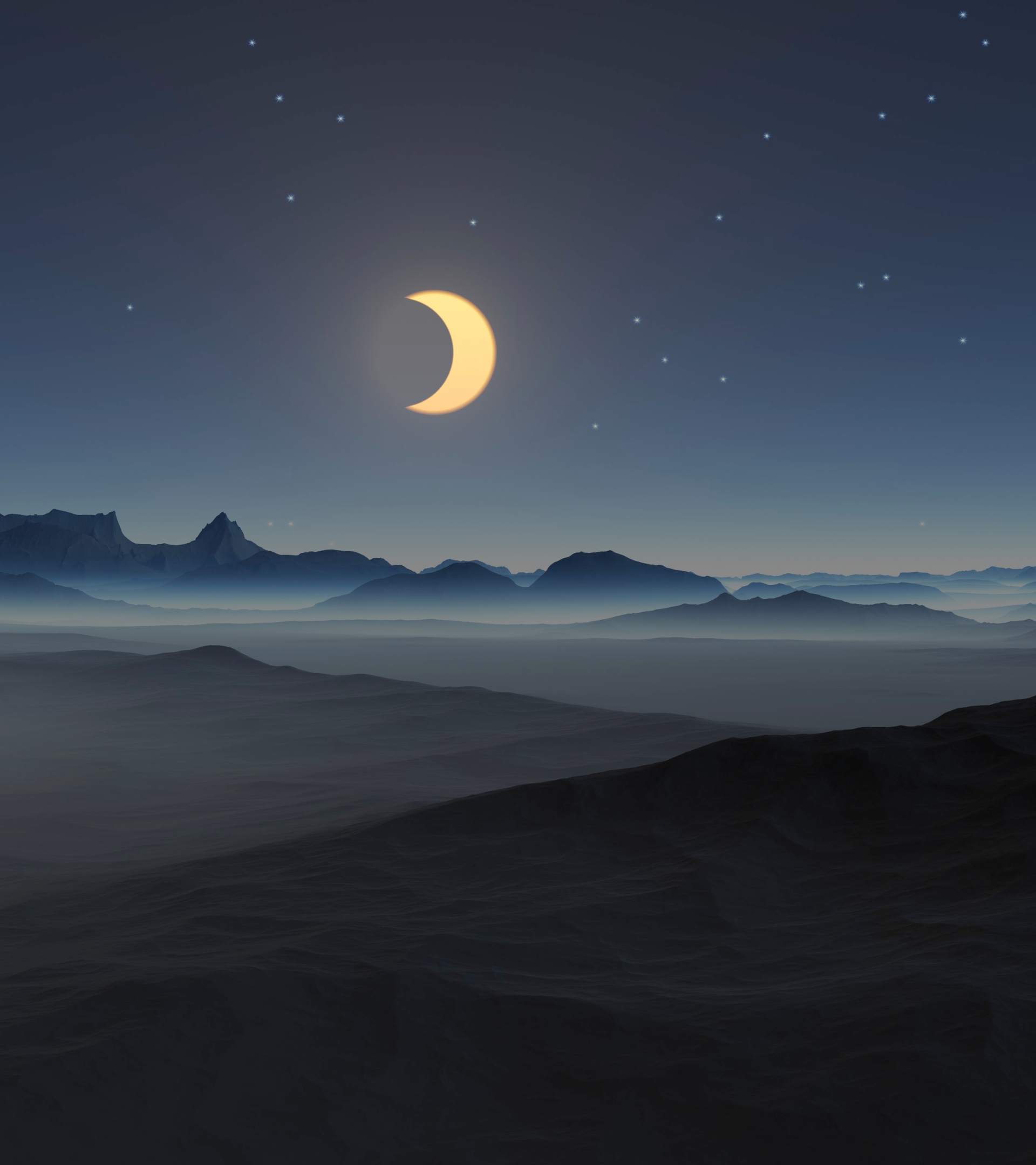 1920x2160 Resolution 4K Artistic Desert Night Mountains 1920x2160 ...