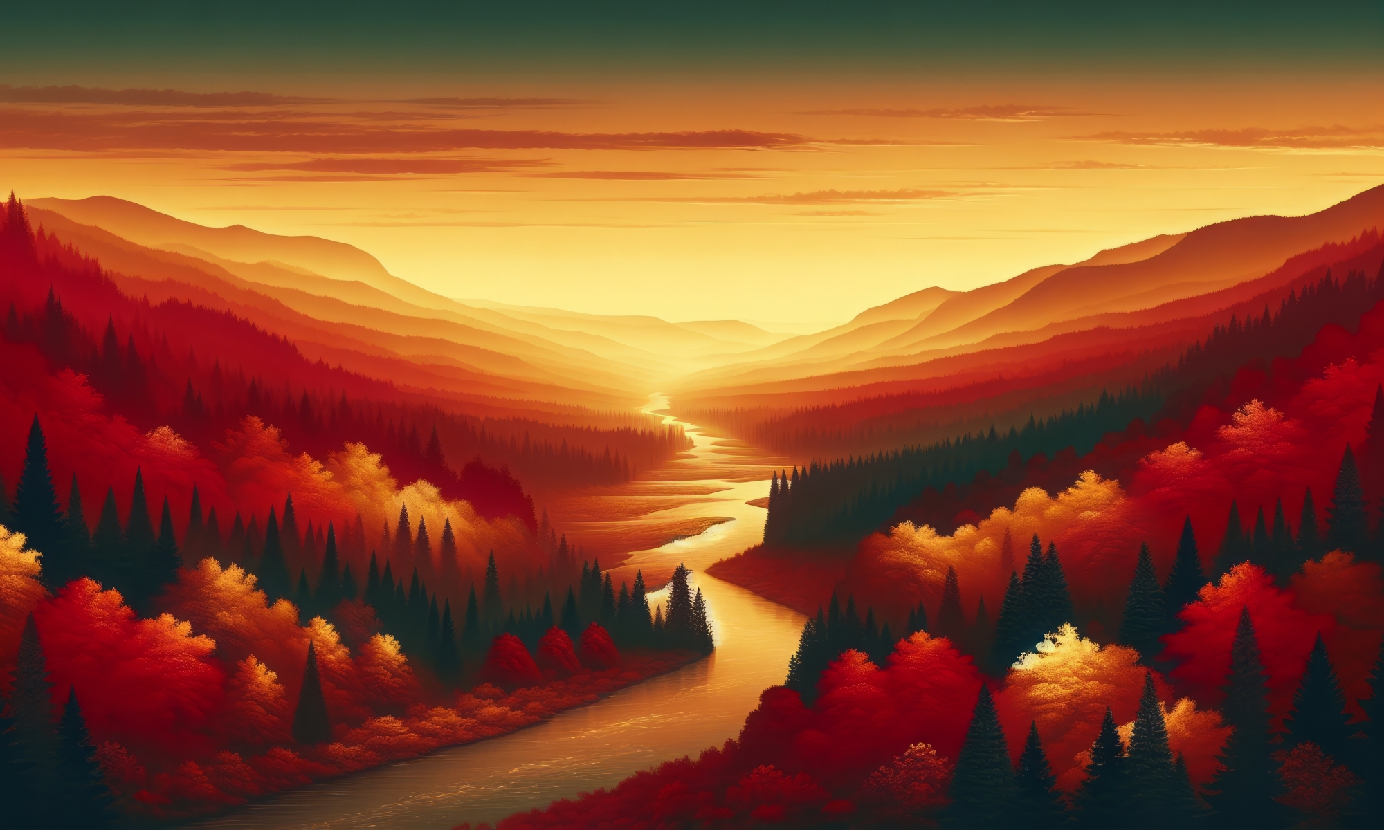 2000x1200 Resolution 4K Autumn Sunset Valley 2000x1200 Resolution ...