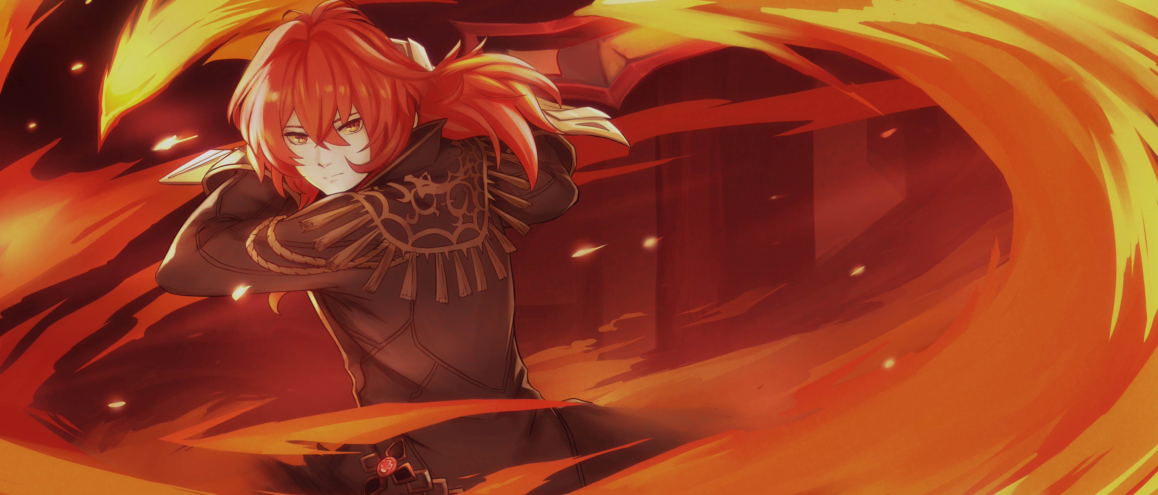 3840x1644 Resolution 4K Diluc Genshin Impact 3840x1644 Resolution ...