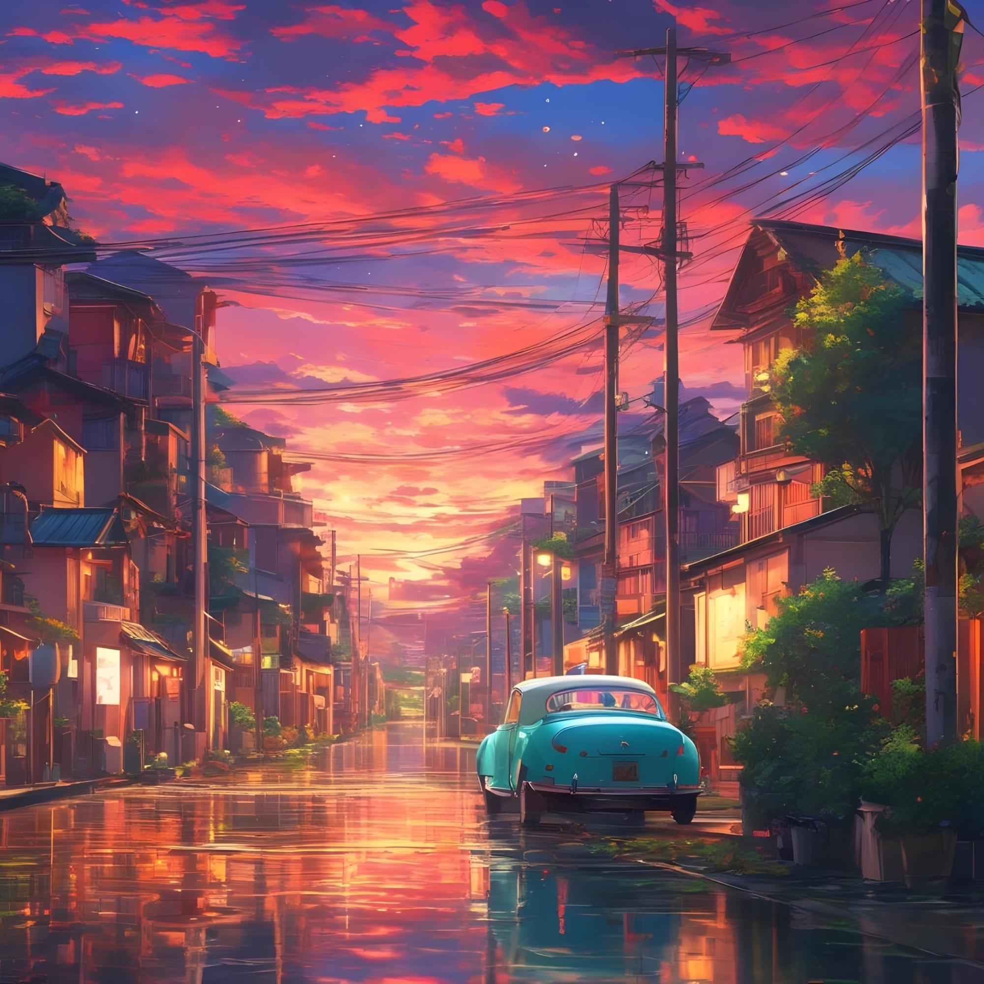 2000x2000 Resolution 4K Lonely Japanese City 2000x2000 Resolution ...