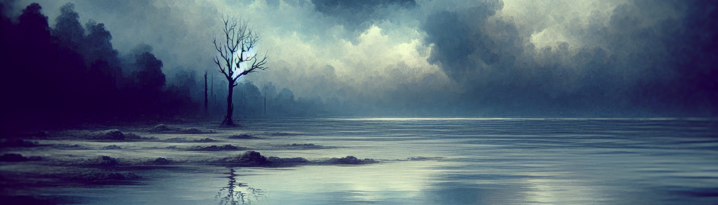 1400x400 Resolution 4K Mysterious Blue Lake with A Tree 1400x400 ...