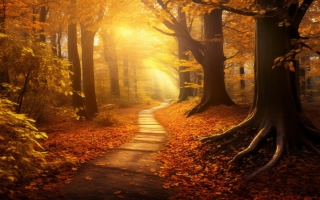320x200 Resolution 4K Nature Fall Digital Illustration 320x200 ...