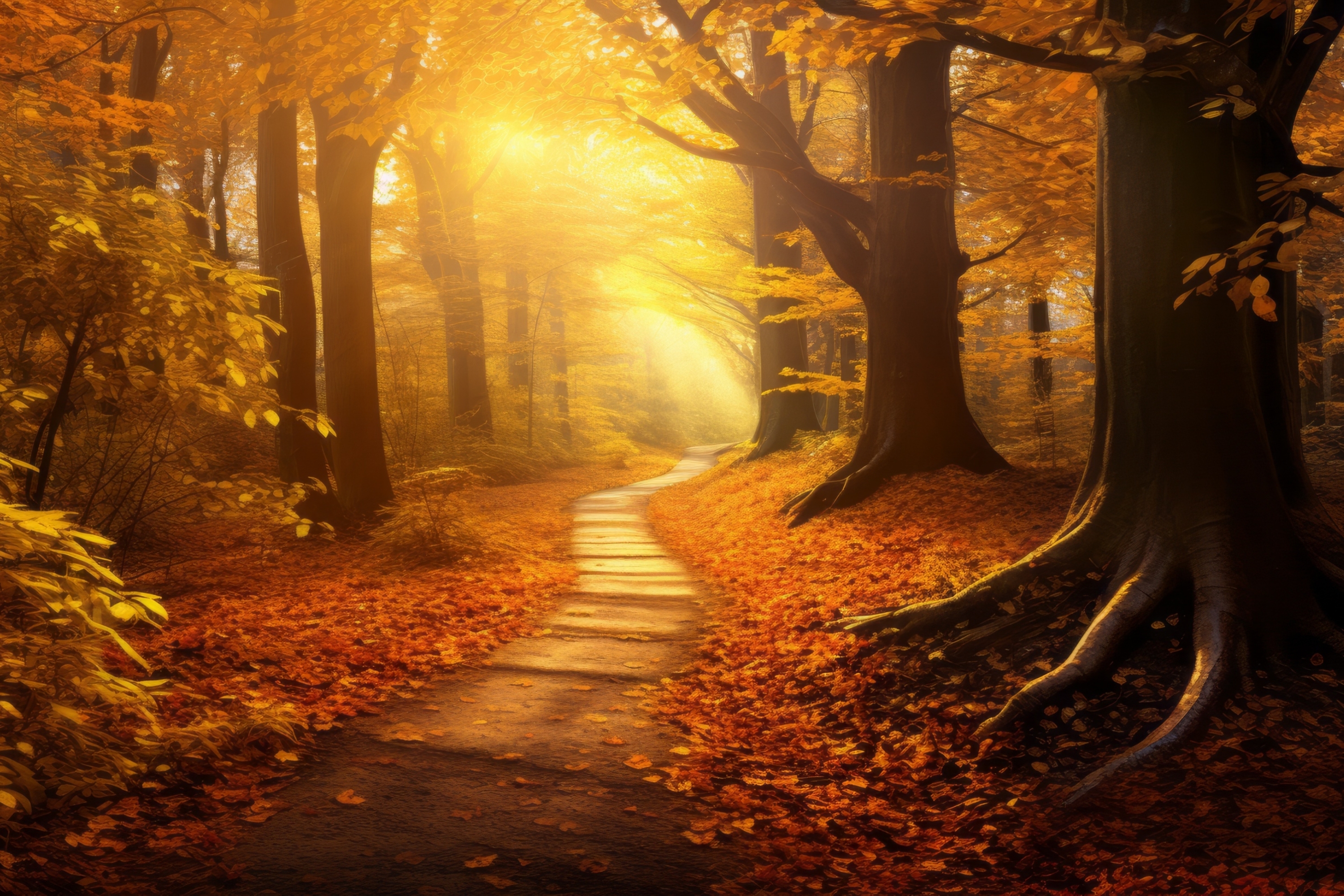 3000x2000 Resolution 4K Nature Fall Digital Illustration 3000x2000 ...