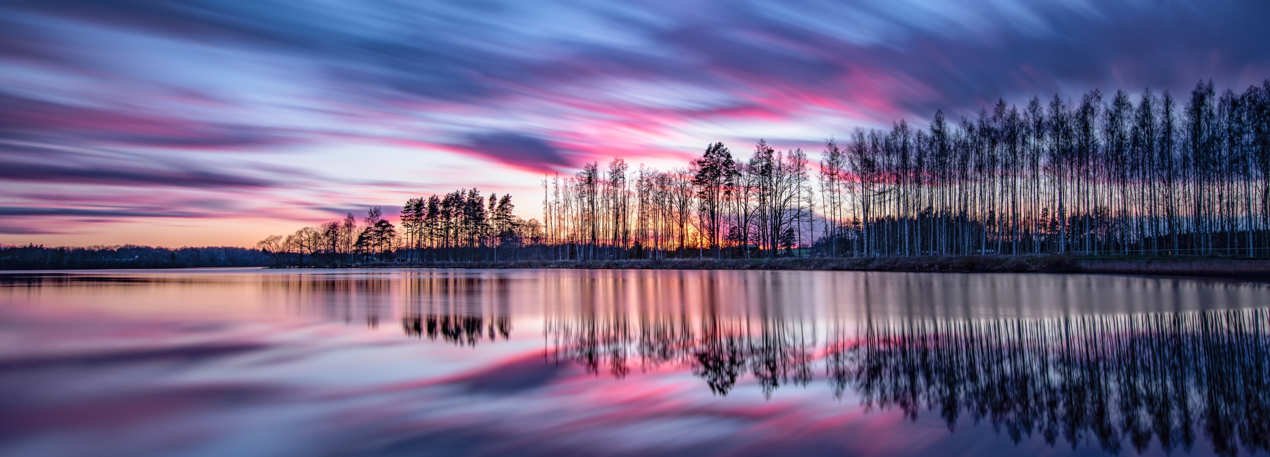 2500x900 4K Reflection of Trees 2500x900 Resolution Wallpaper, HD ...