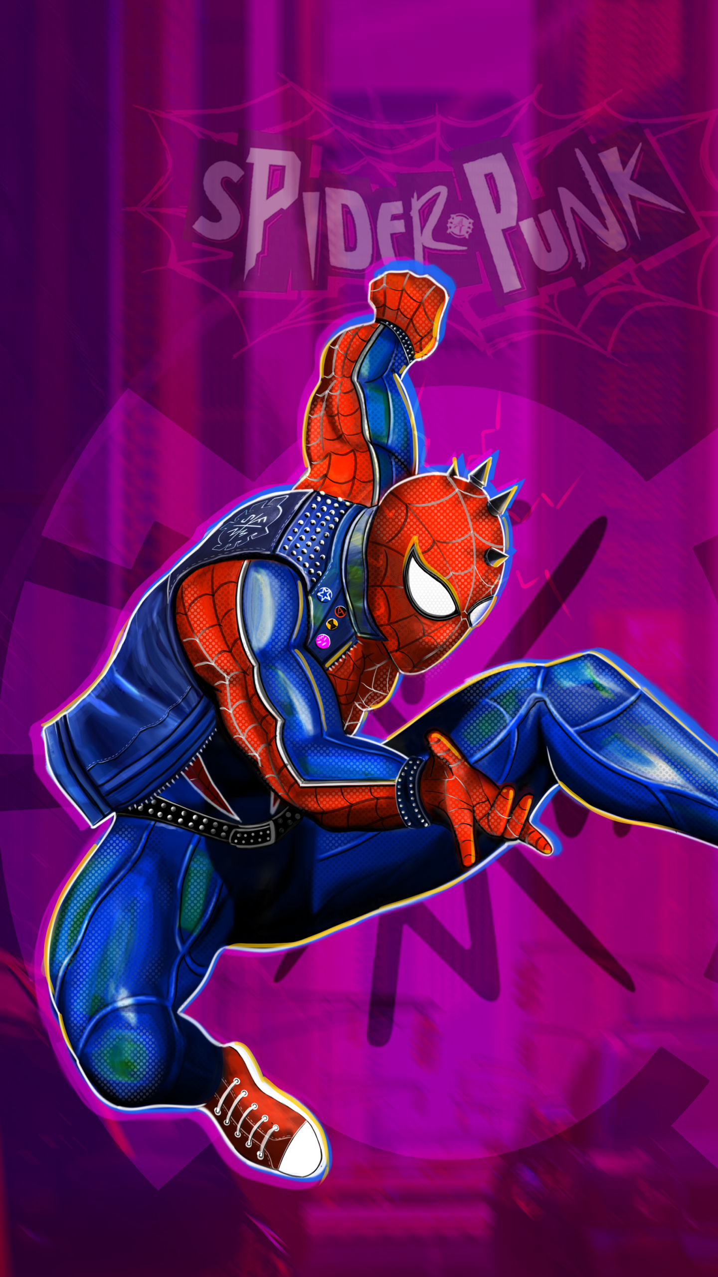 1440x2561 4K Spider Punk Spider-Verse Digital Art 1440x2561 Resolution ...