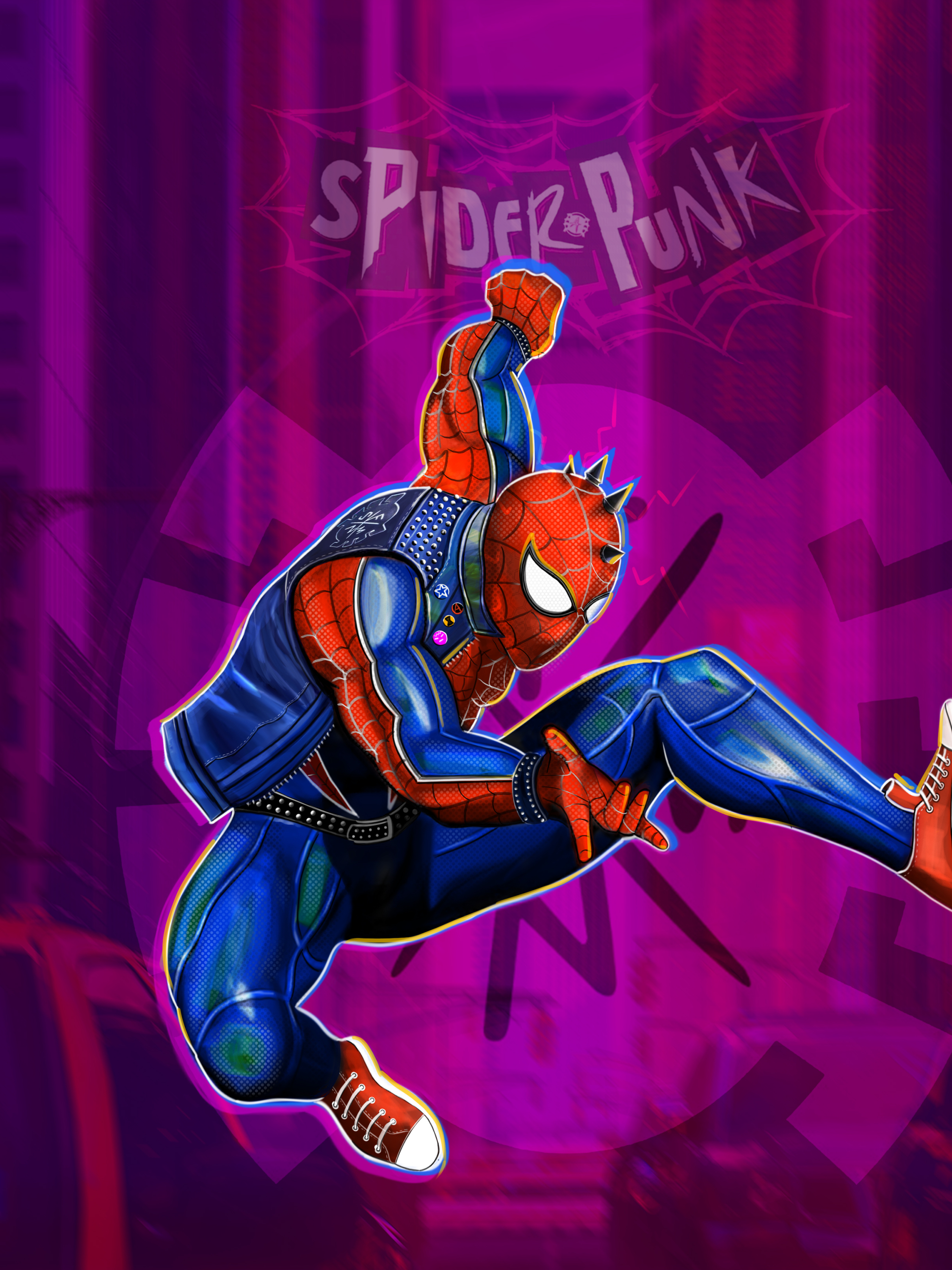 2048x2732 4K Spider Punk Spider-Verse Digital Art 2048x2732 Resolution ...