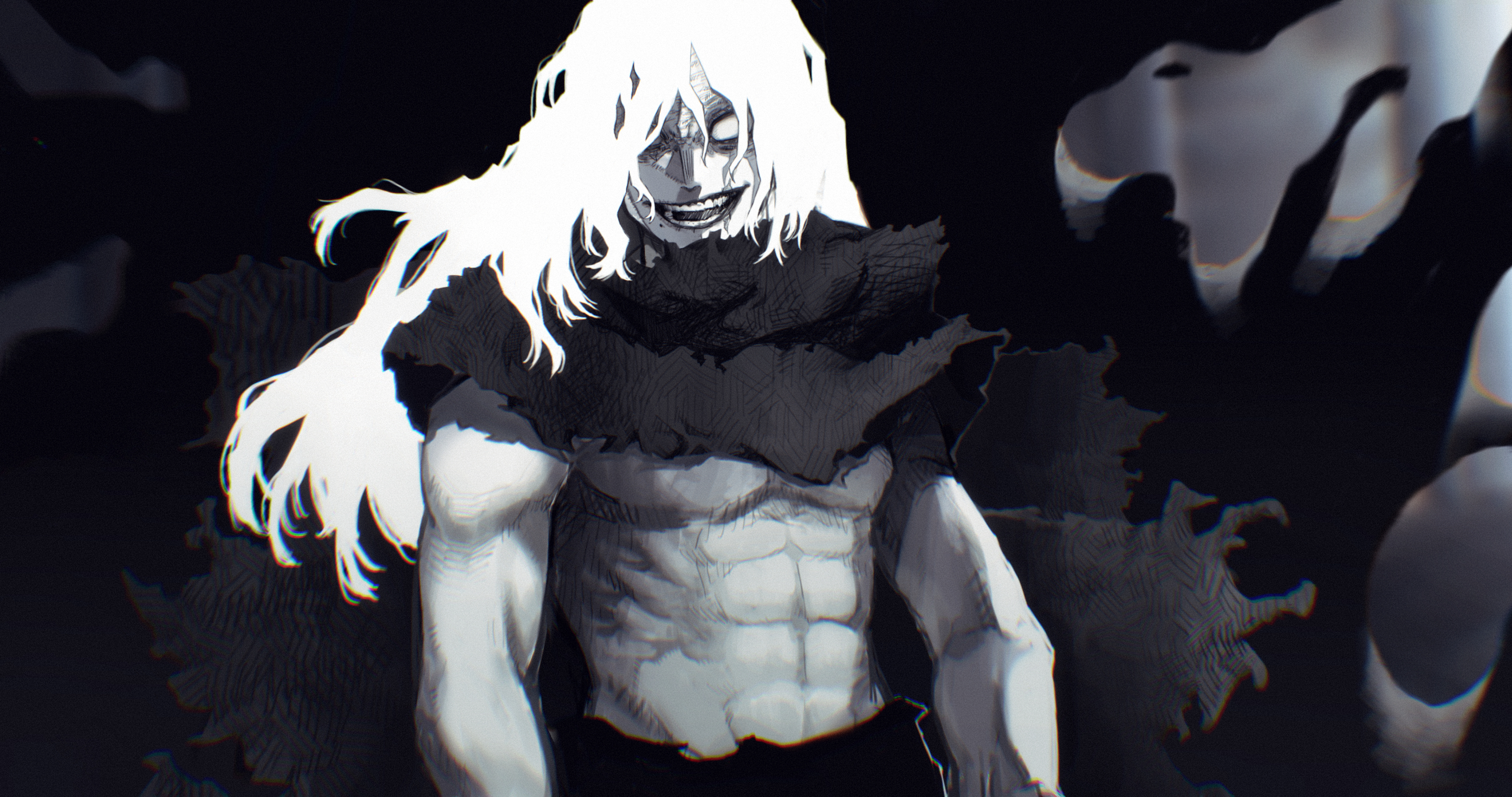 4096x2160 4K Tomura Shigaraki My Hero Academia Cool Monochrome Art ...