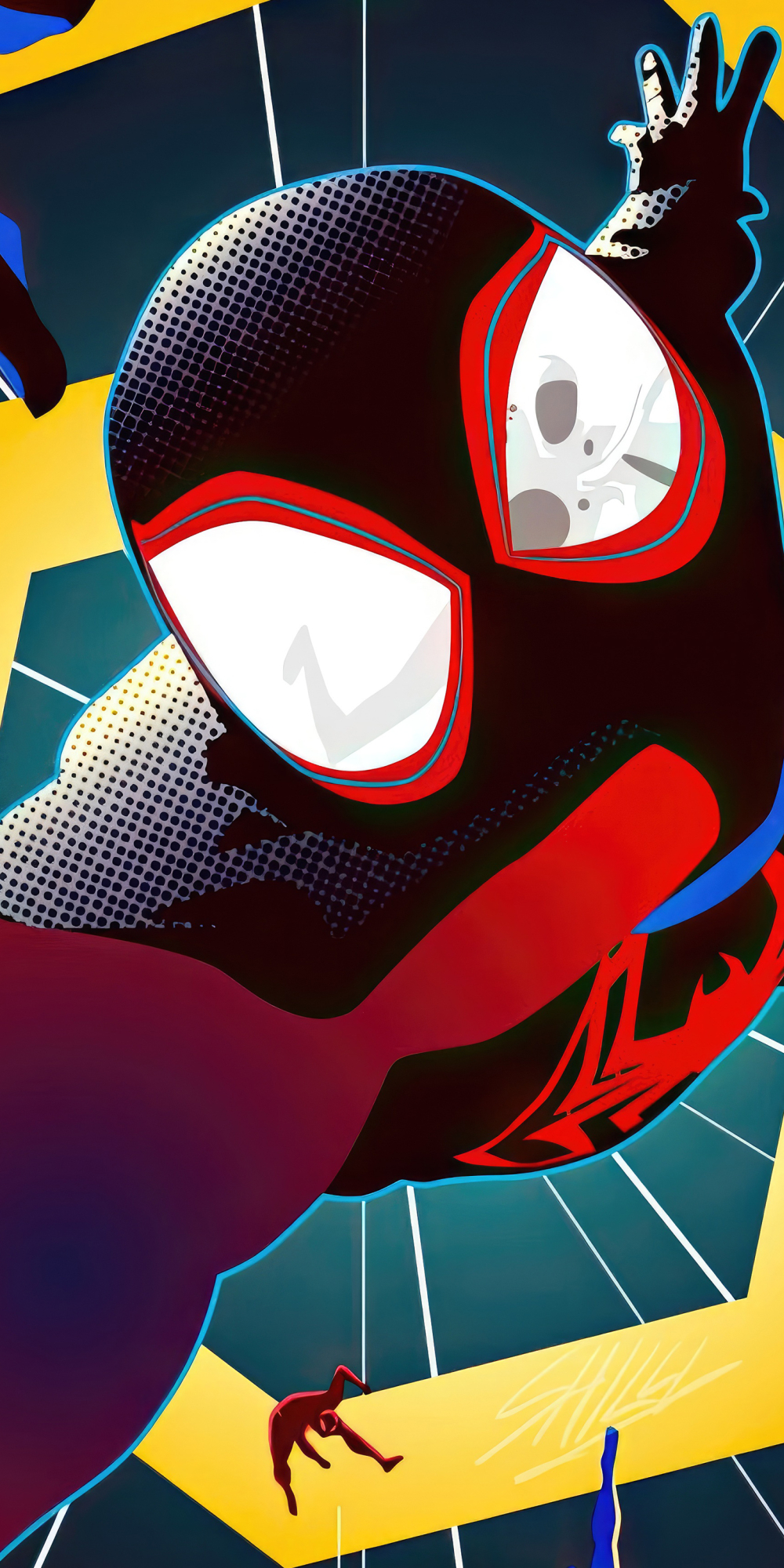 1000x2000 Resolution 5K Spider-Man Falling Across Spider-Verse ...