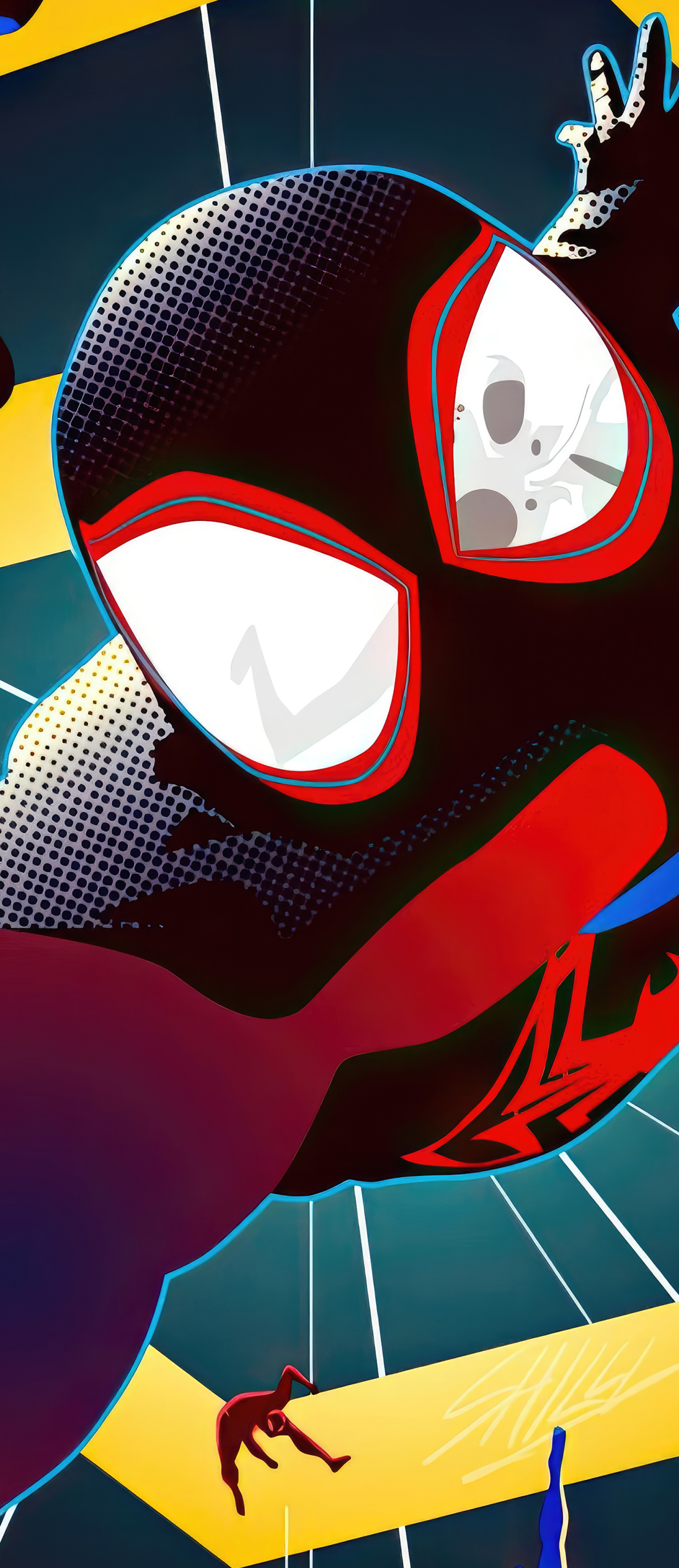 1664x3840 Resolution 5K Spider-Man Falling Across Spider-Verse ...