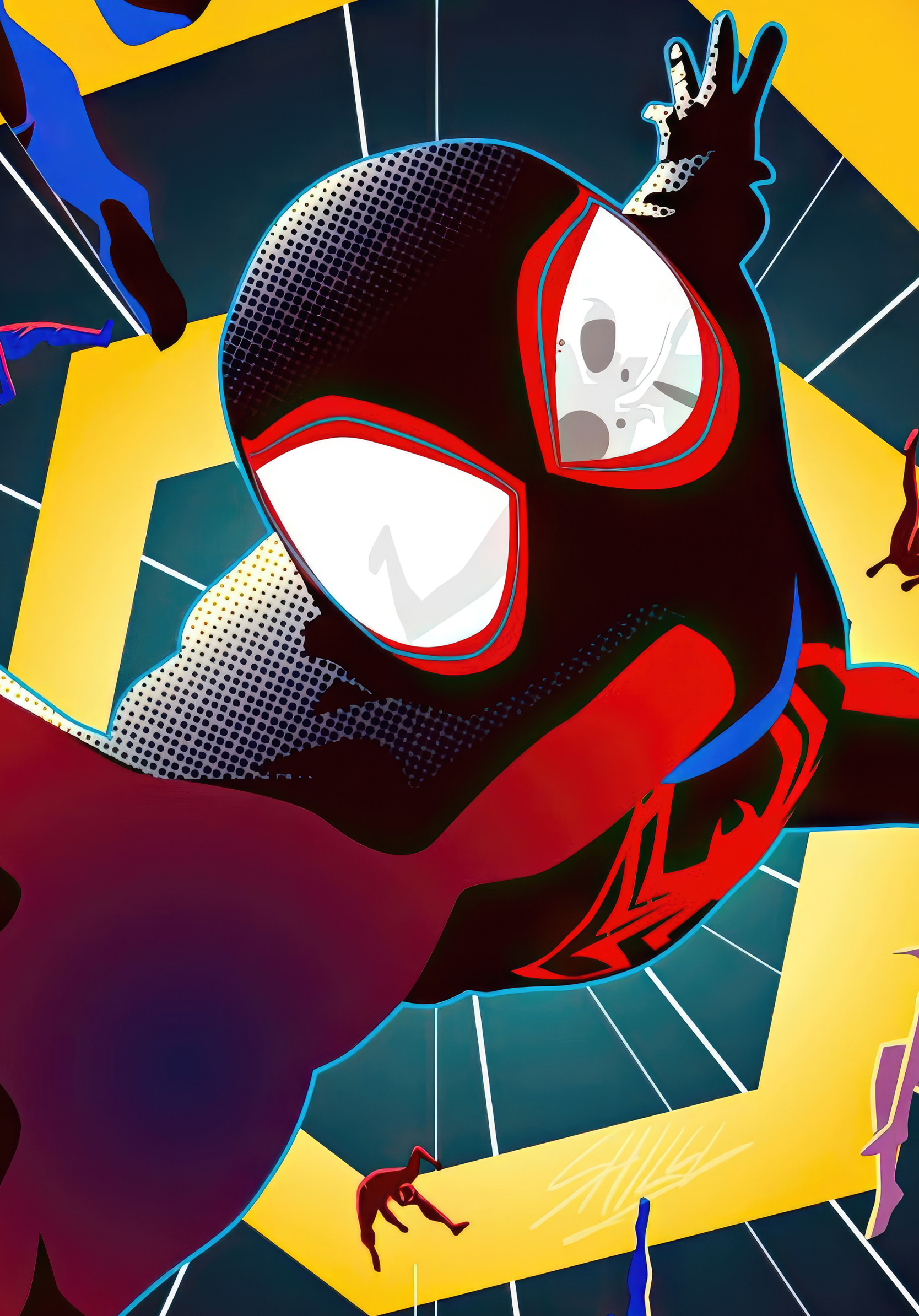 1668x2388 Resolution 5K Spider-Man Falling Across Spider-Verse ...