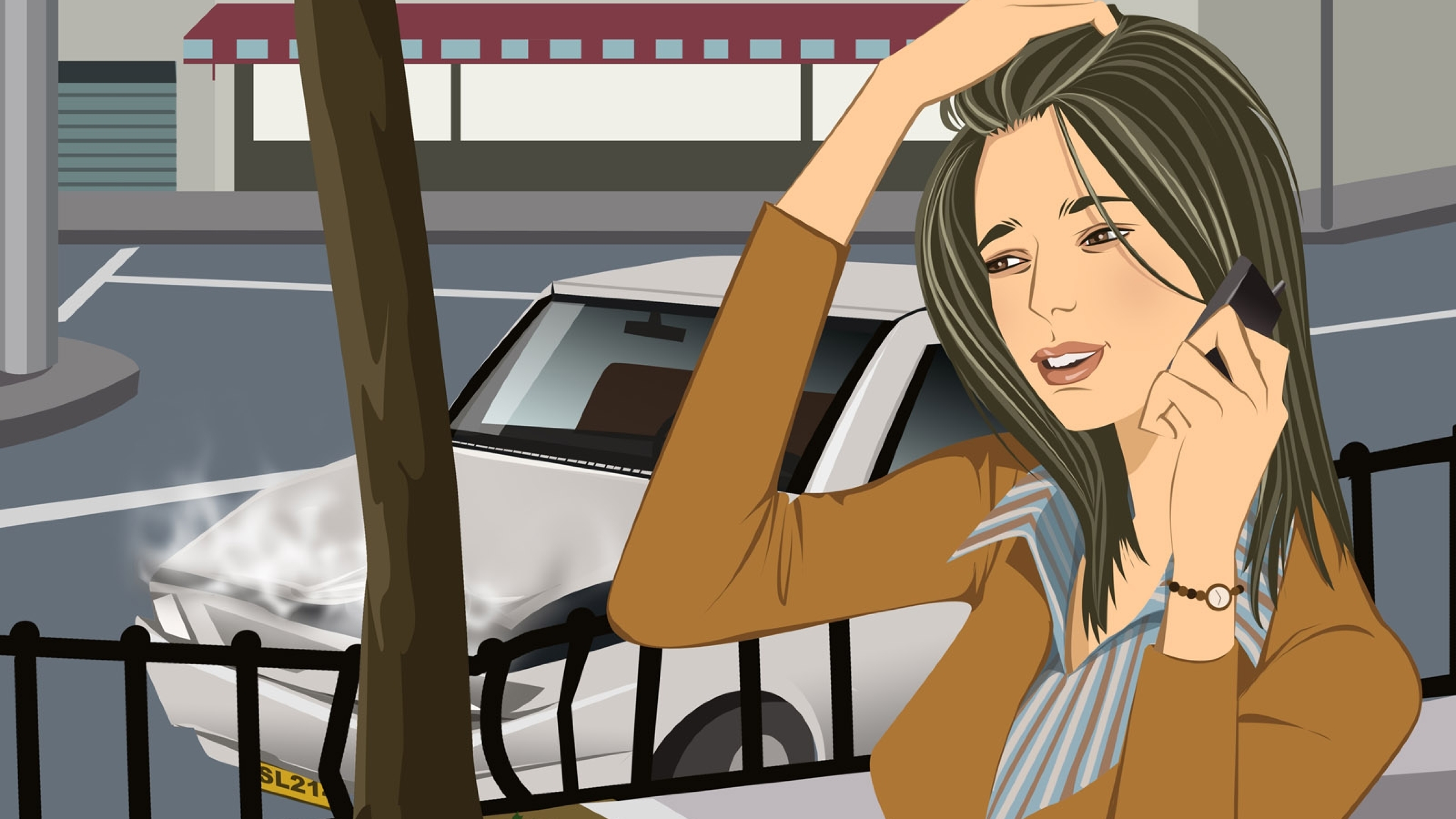 3840x2160 Resolution accident, girl, call 4K Wallpaper - Wallpapers Den