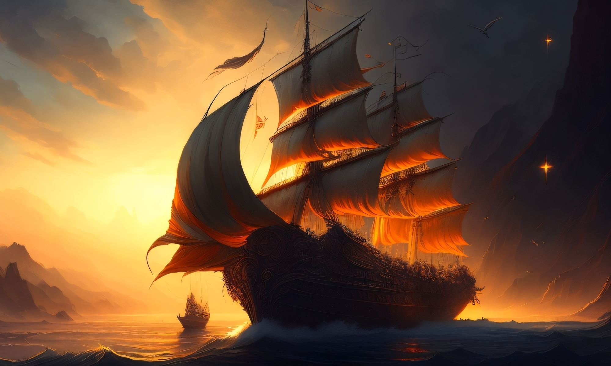 2000x1200 Resolution AI Art Ship Cool 2000x1200 Resolution Wallpaper ...
