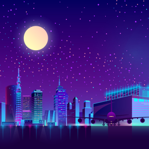 300x300 Resolution Airport Night Illustration 300x300 Resolution ...