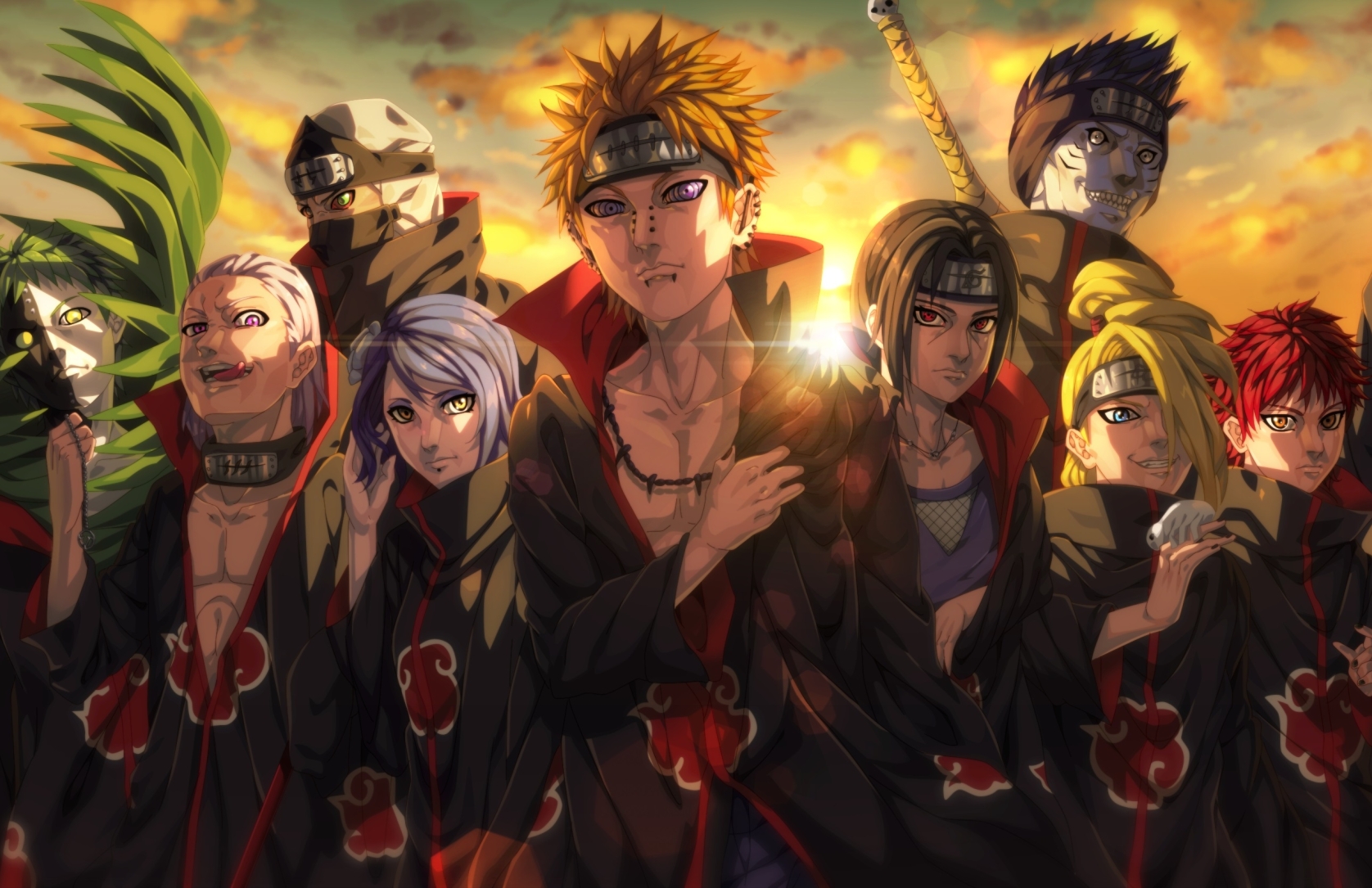 1676x1085 Resolution Akatsuki Organization Anime 1676x1085 Resolution ...