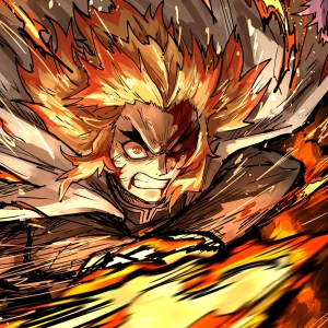 300x300 Resolution Akaza x Kyojuro Rengoku Digital Art 300x300 ...