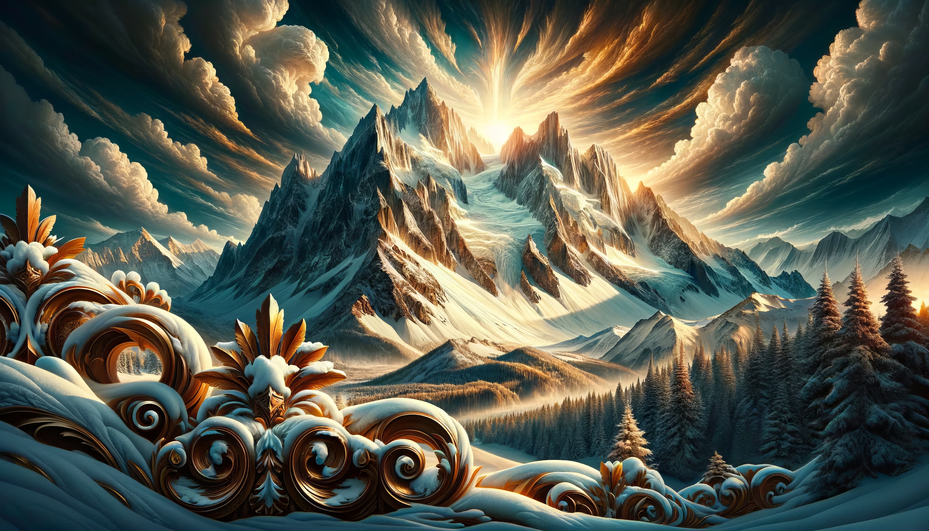 9999x9999 Resolution Amazing Snow Capped Mountain Peaks 9999x9999 ...