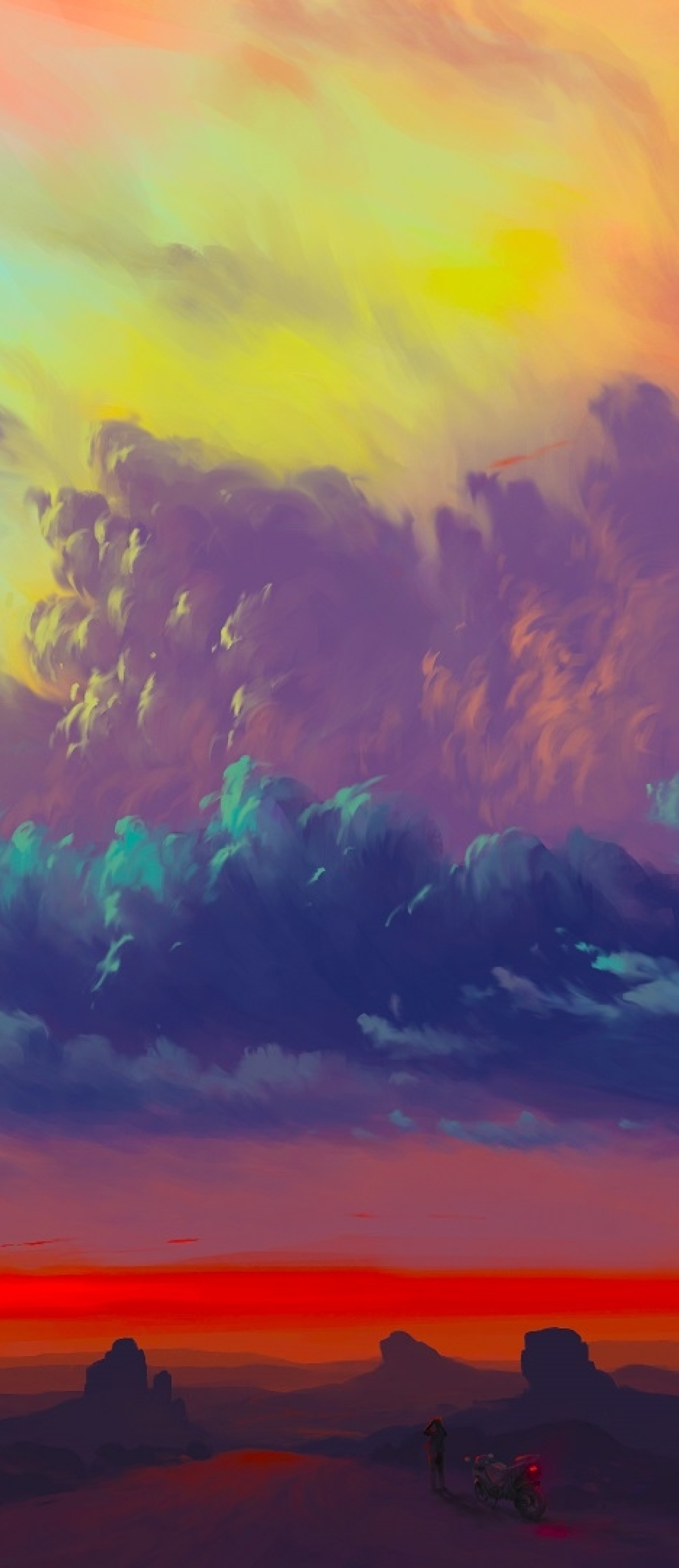 1664x3840 Resolution Amazing Sunset Art 1664x3840 Resolution Wallpaper ...