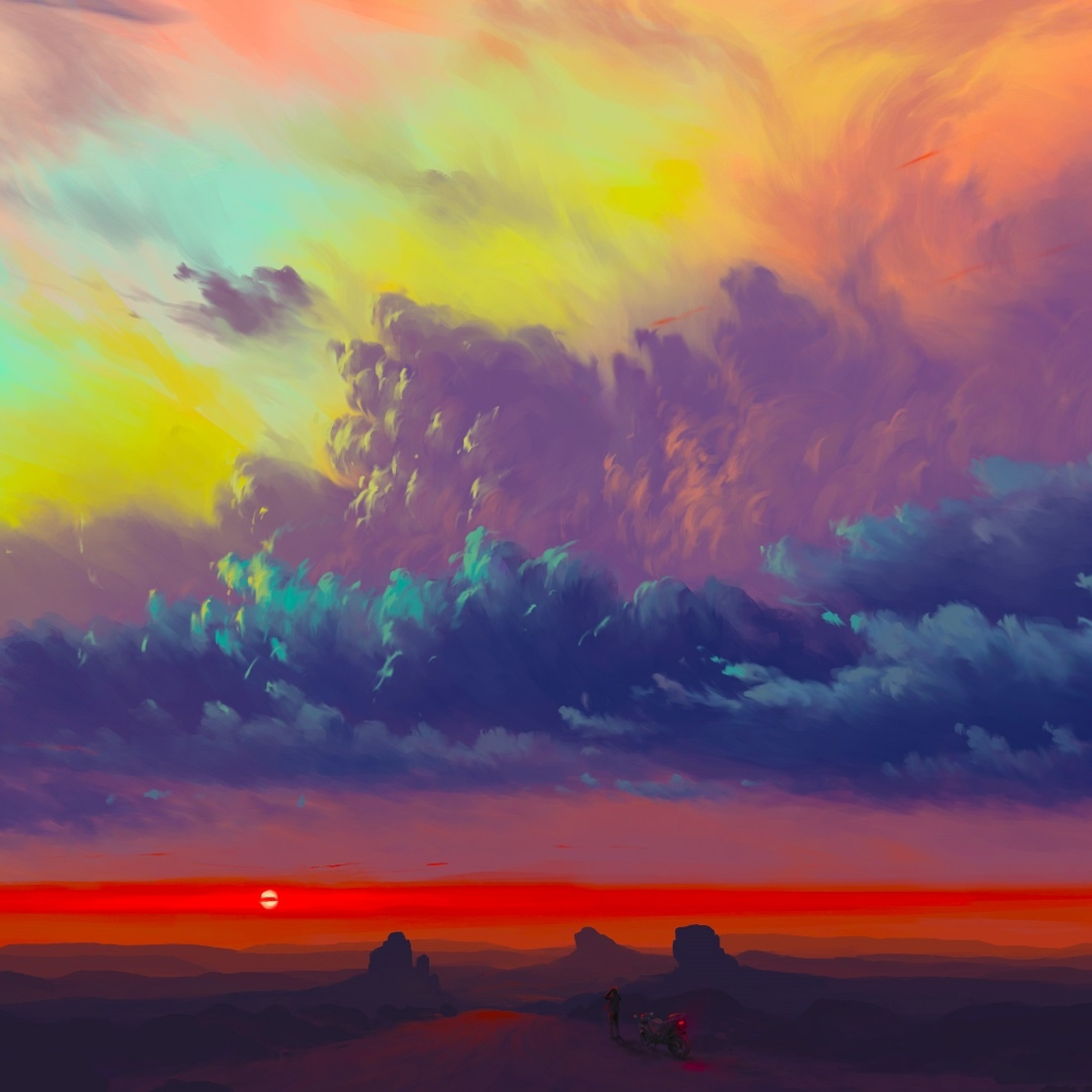 4000x4000 Resolution Amazing Sunset Art 4000x4000 Resolution Wallpaper ...