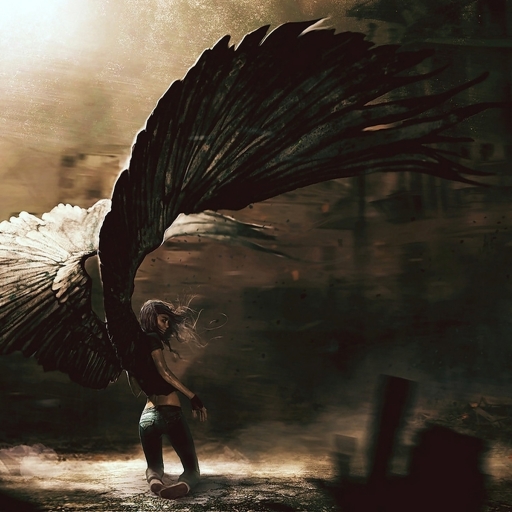 512x512 angel, girl, fallen 512x512 Resolution Wallpaper, HD Fantasy 4K ...