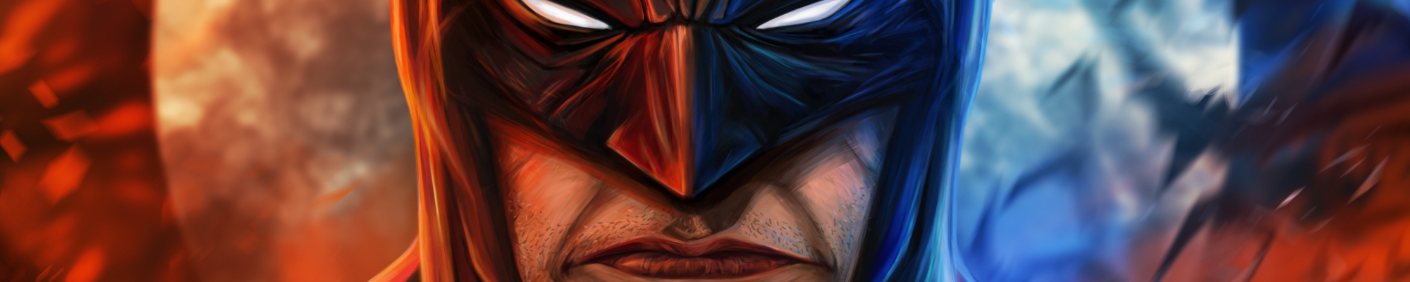 2000x400 Resolution Angry Batman Face Art 2000x400 Resolution Wallpaper ...
