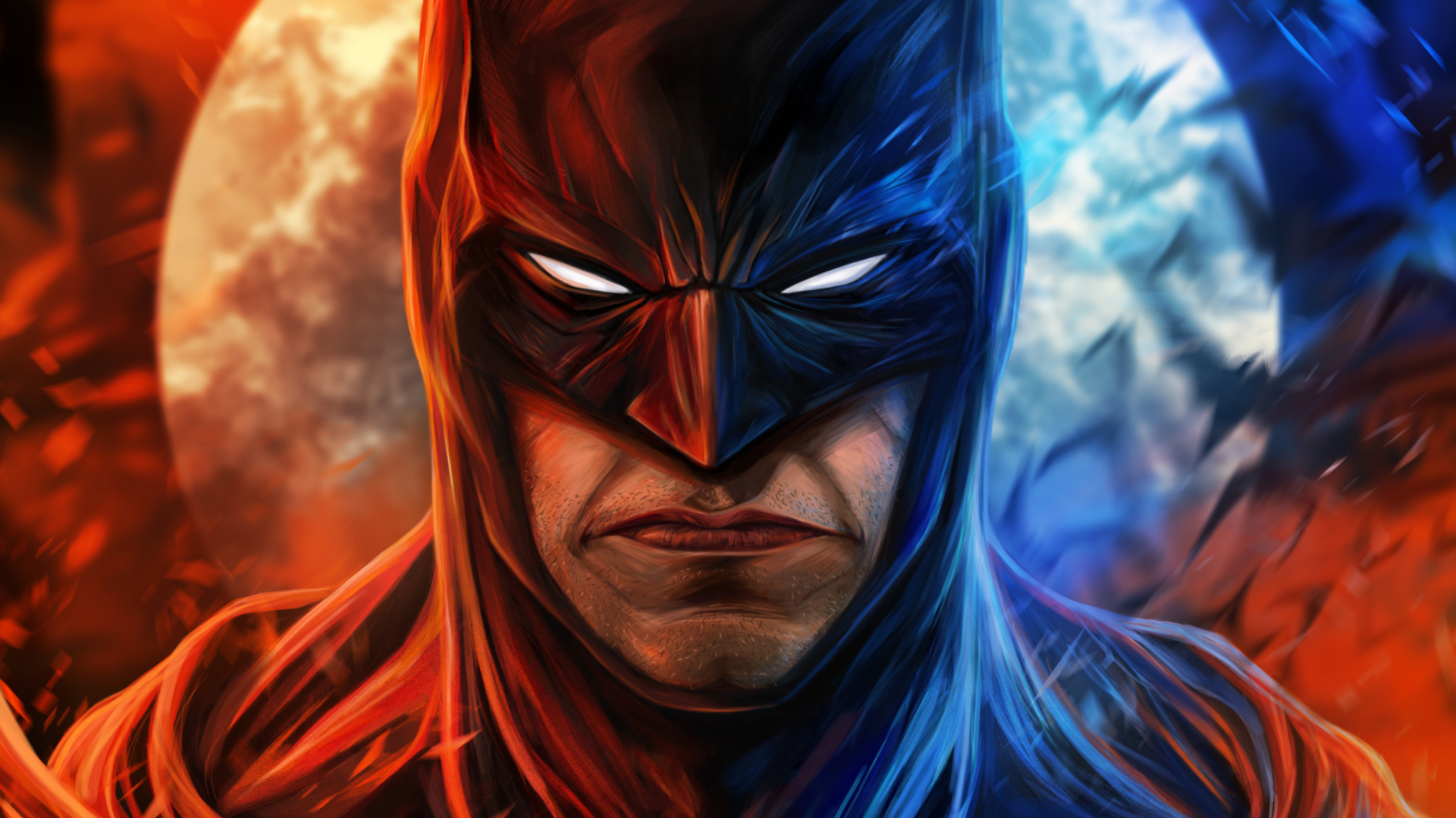2026x1139 Resolution Angry Batman Face Art 2026x1139 Resolution ...