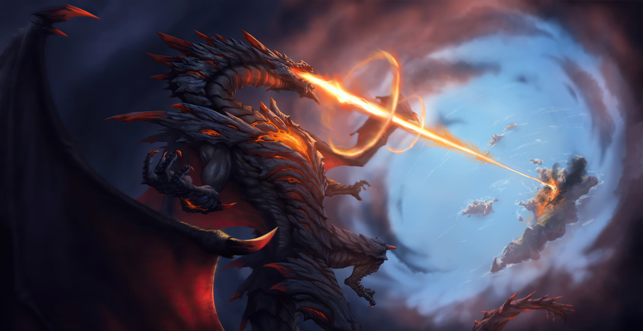 2174x1120 Resolution Angry Dragon 4K Art 2174x1120 Resolution Wallpaper ...