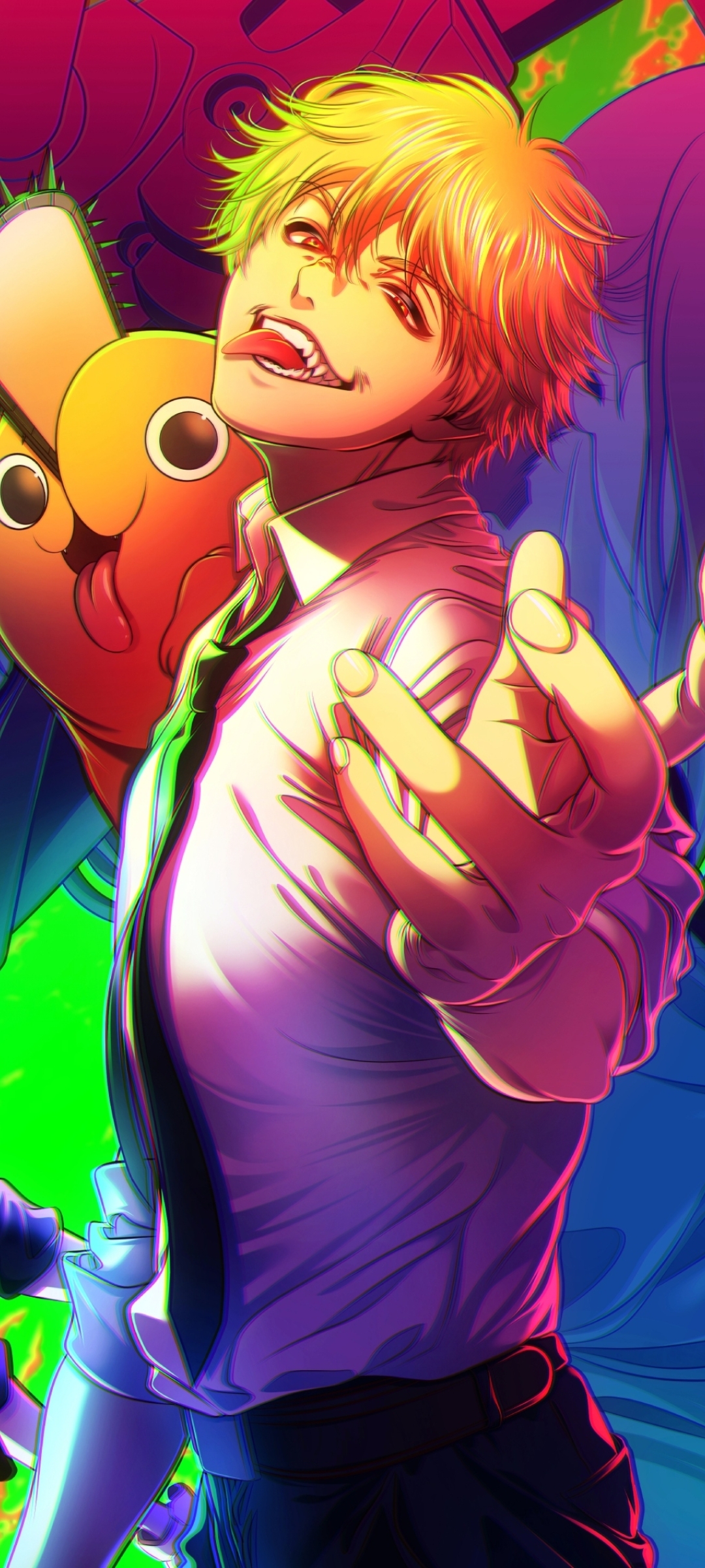 1080x2400 Anime Chainsaw Man 4k Colorful Poster 1080x2400 Resolution ...