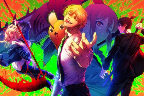 480x320 Anime Chainsaw Man 4k Colorful Poster 480x320 Resolution ...