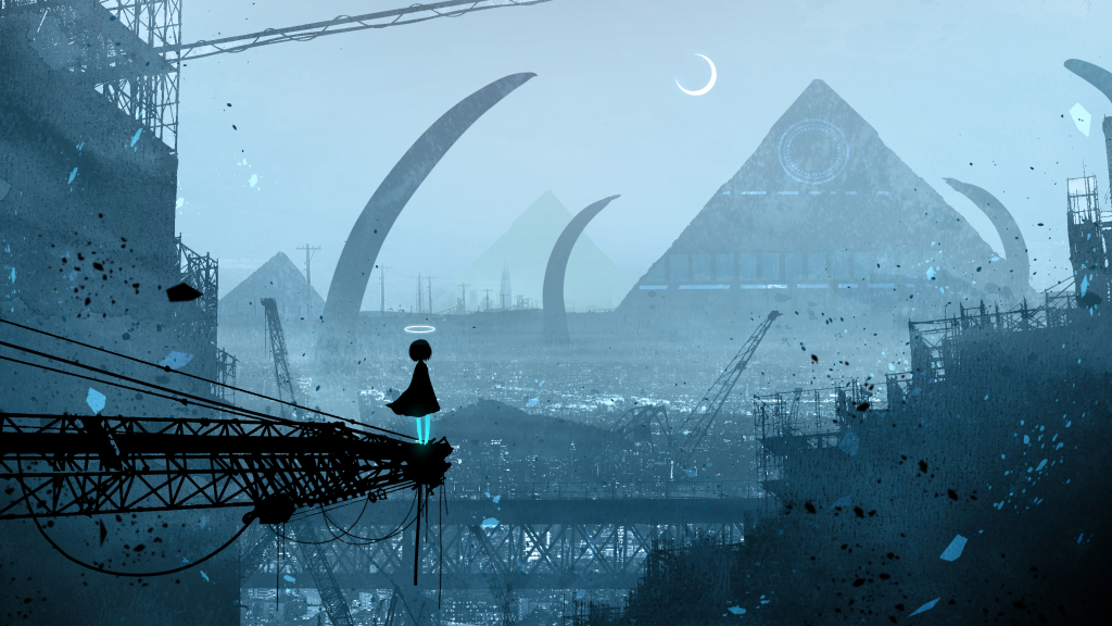 1024x576 Anime City 4K Angel Adventure 1024x576 Resolution Wallpaper ...