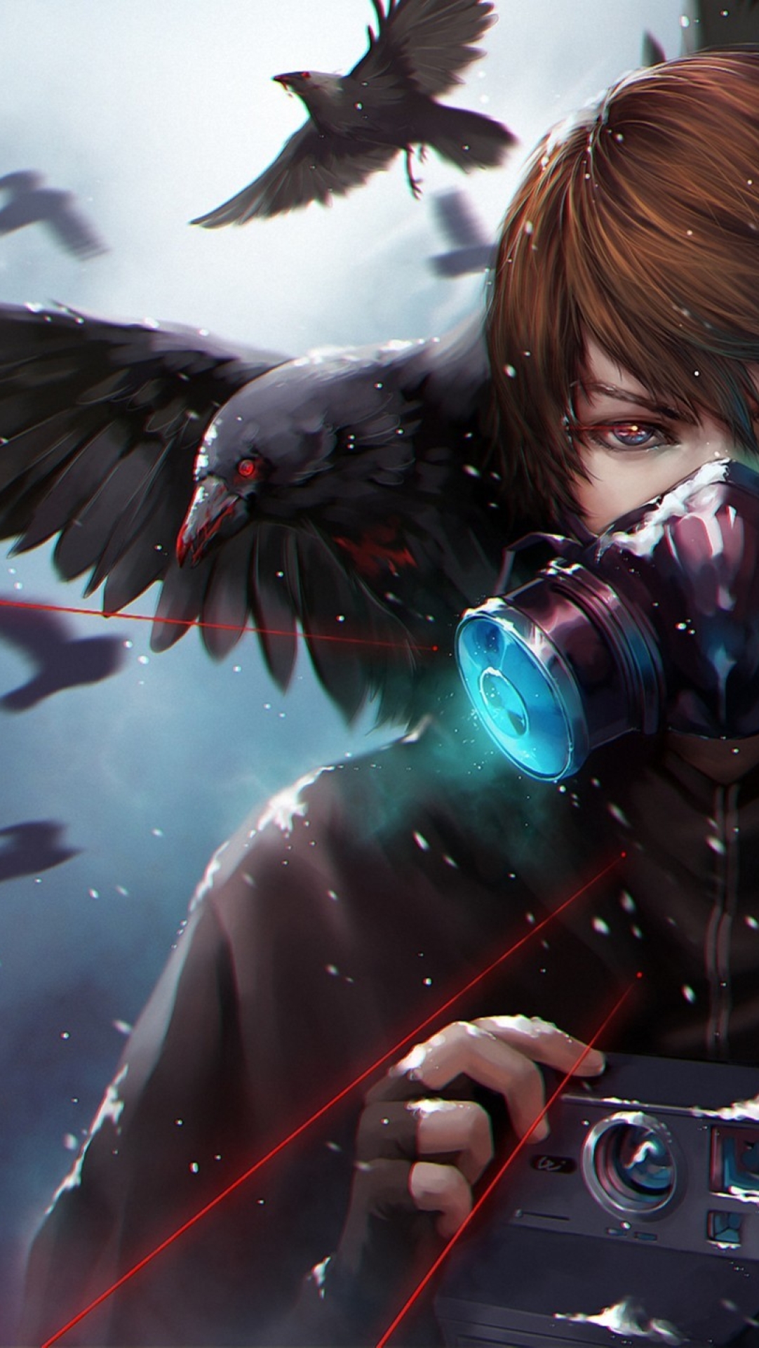 1082x1920 Resolution anime, crow, mask 1082x1920 Resolution Wallpaper ...