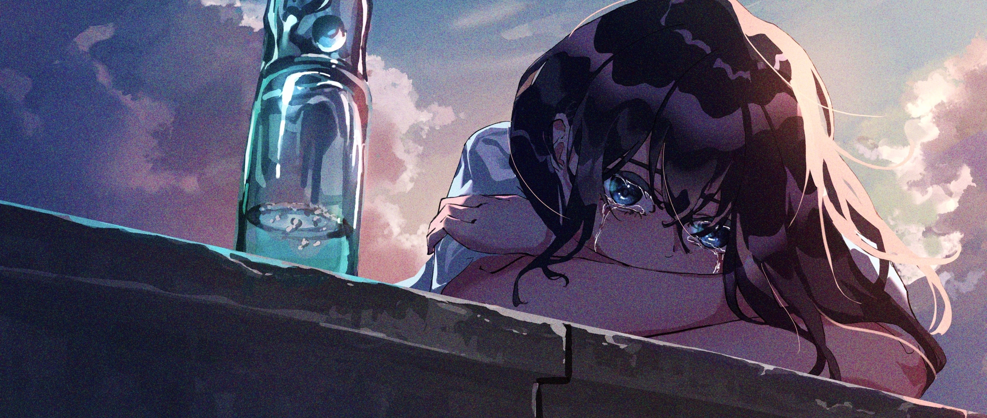 3400x1440 Anime Crying Girl 4k 3400x1440 Resolution Wallpaper, HD Anime ...