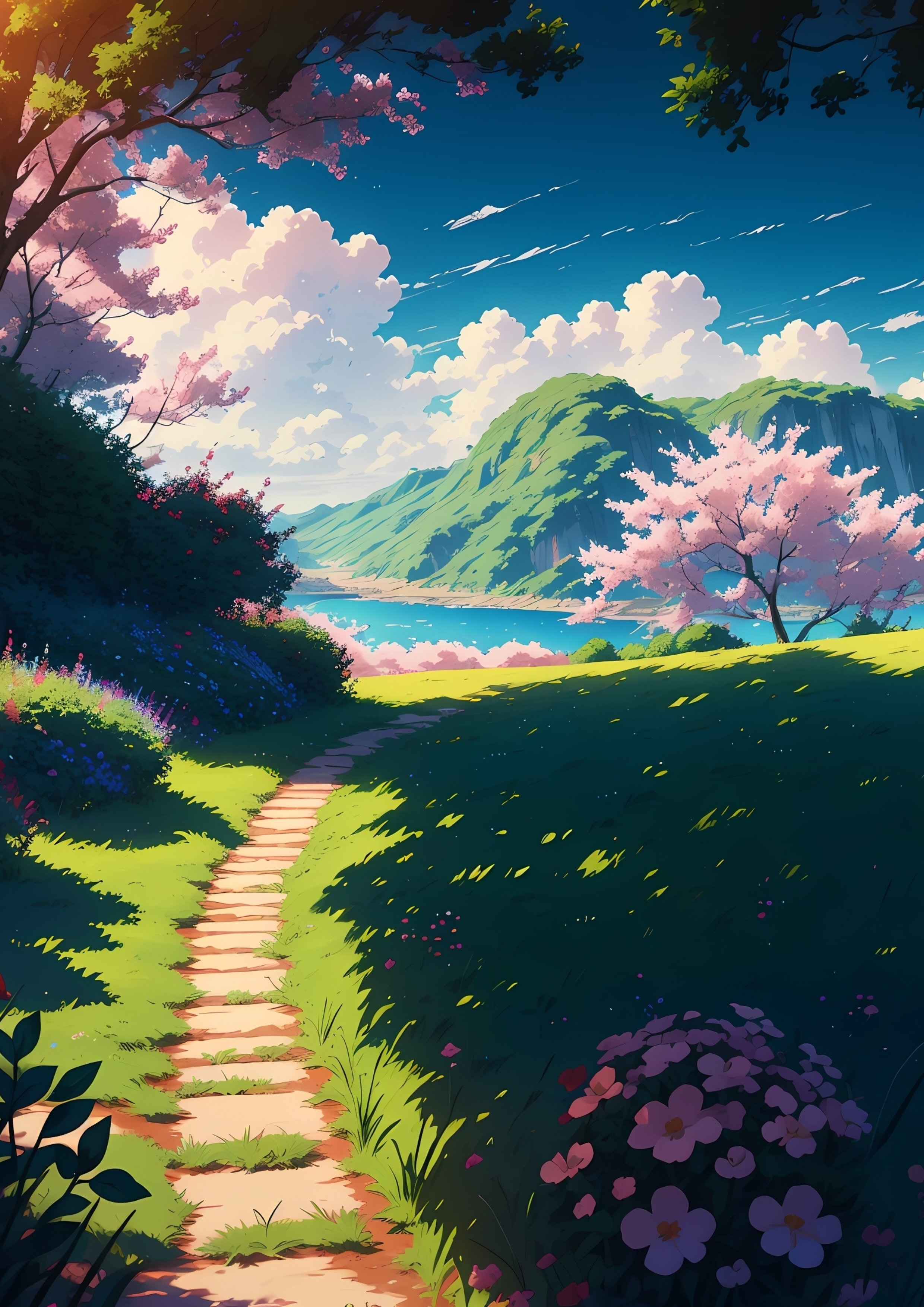 2480x3508 Resolution Anime Field 4k Anime Landscape 2480x3508 ...