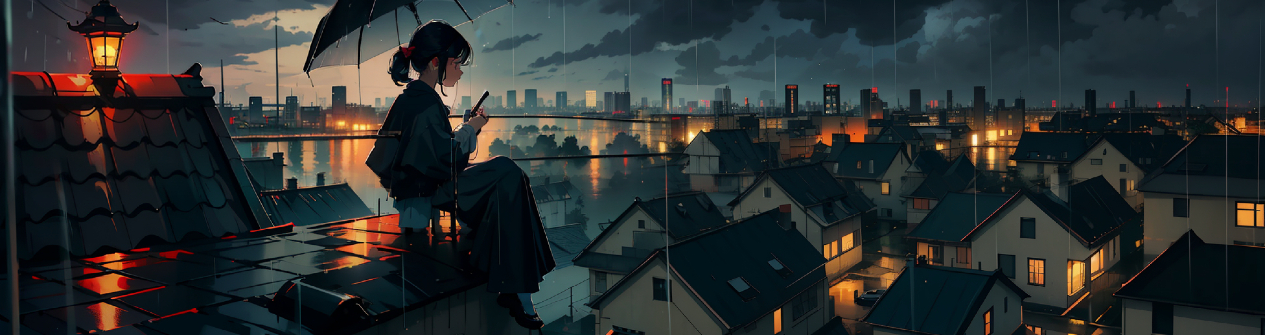 4080x1080 Resolution Anime Girl Disconnected to City 4080x1080 ...