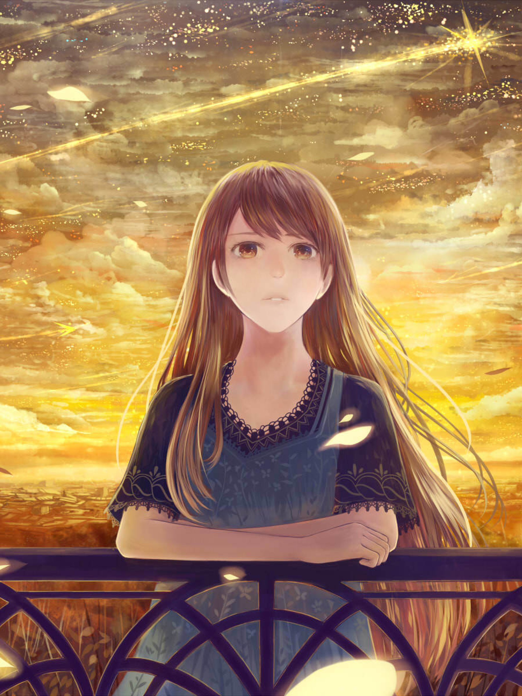 2048x2732 Resolution anime, girl, fence 2048x2732 Resolution Wallpaper ...