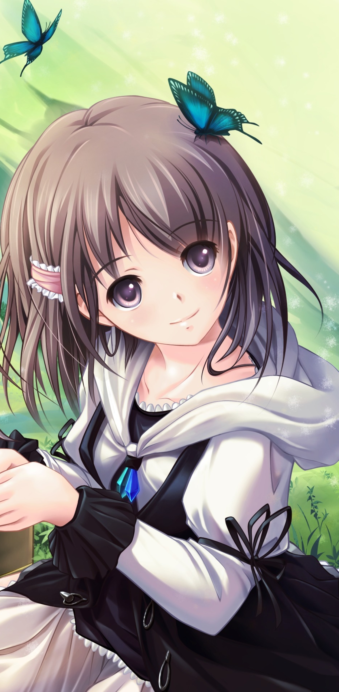 1176x2400 Resolution anime, girl, grass 1176x2400 Resolution Wallpaper ...