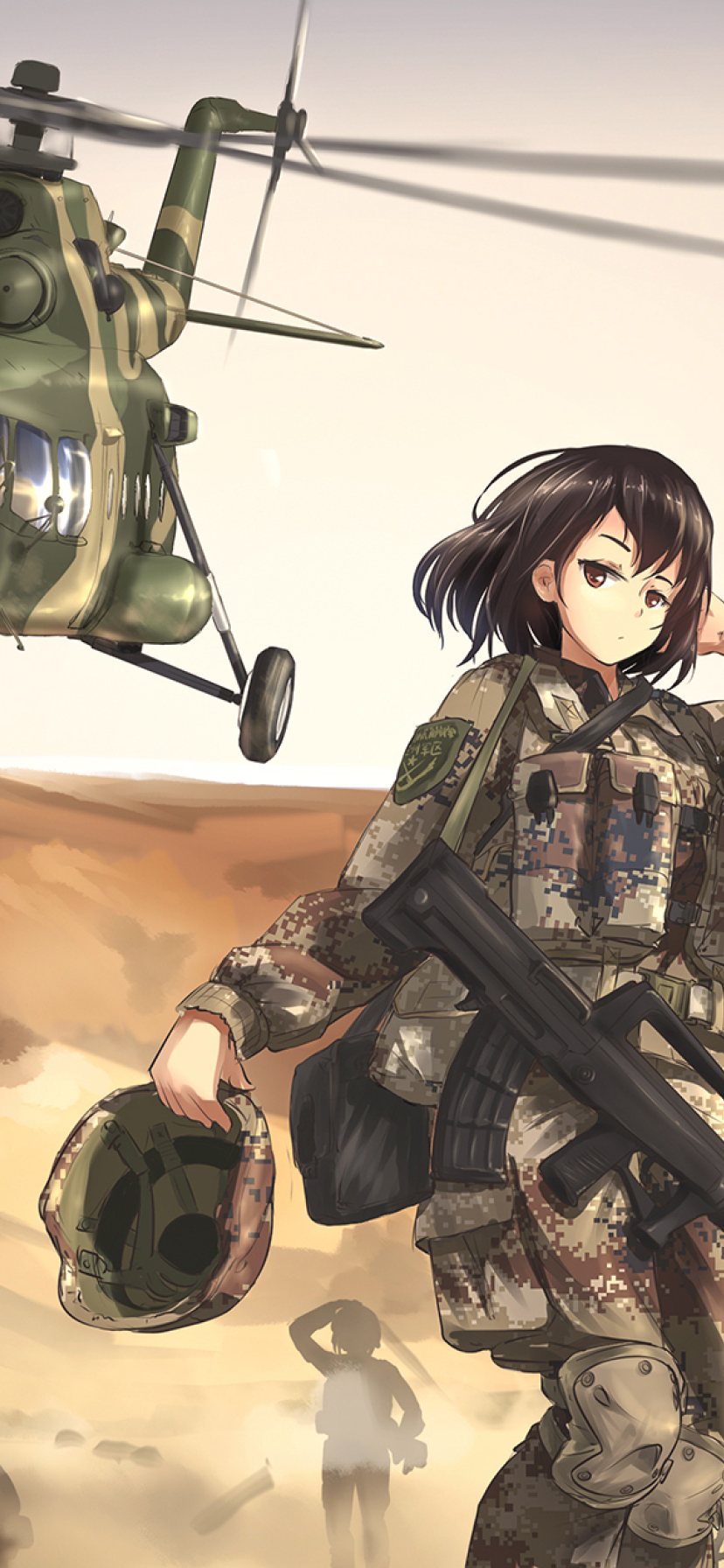 828x1792 anime, girl, helicopter 828x1792 Resolution Wallpaper, HD ...