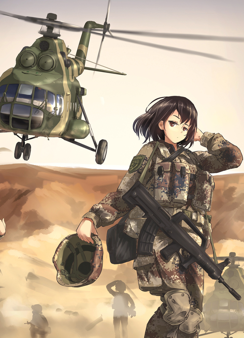 840x1160 Resolution anime, girl, helicopter 840x1160 Resolution ...