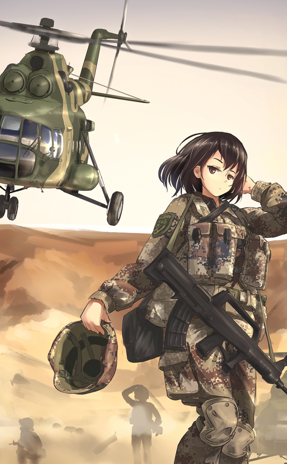950x1534 Resolution anime, girl, helicopter 950x1534 Resolution ...