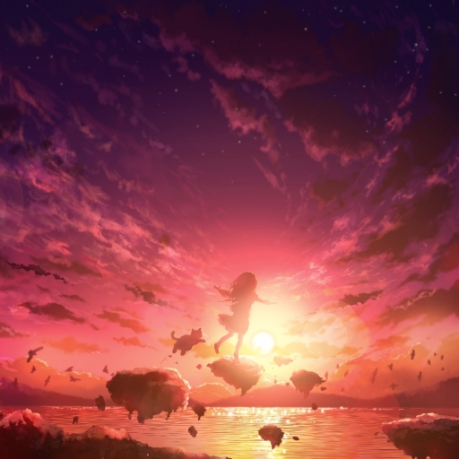 512x512 Anime Girl into Sunset HD Art 512x512 Resolution Wallpaper, HD ...