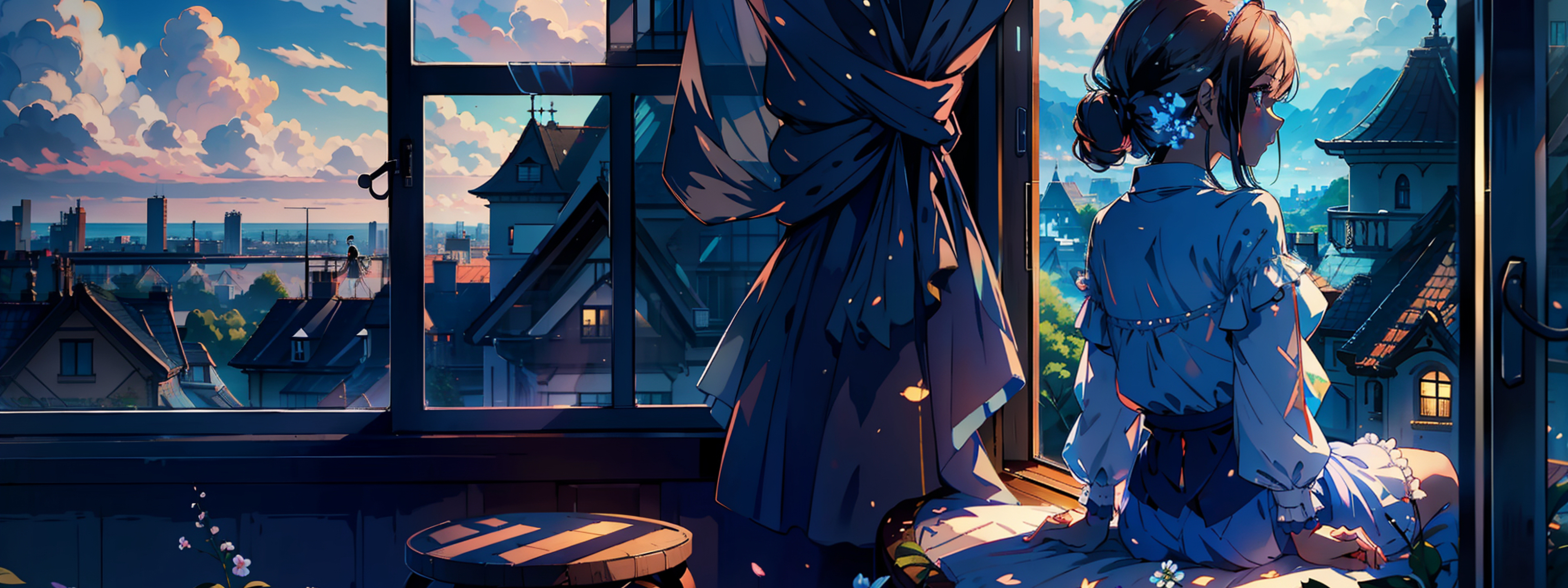 3840x1440 Resolution Anime Girl Sitting On A Window 3840x1440 ...