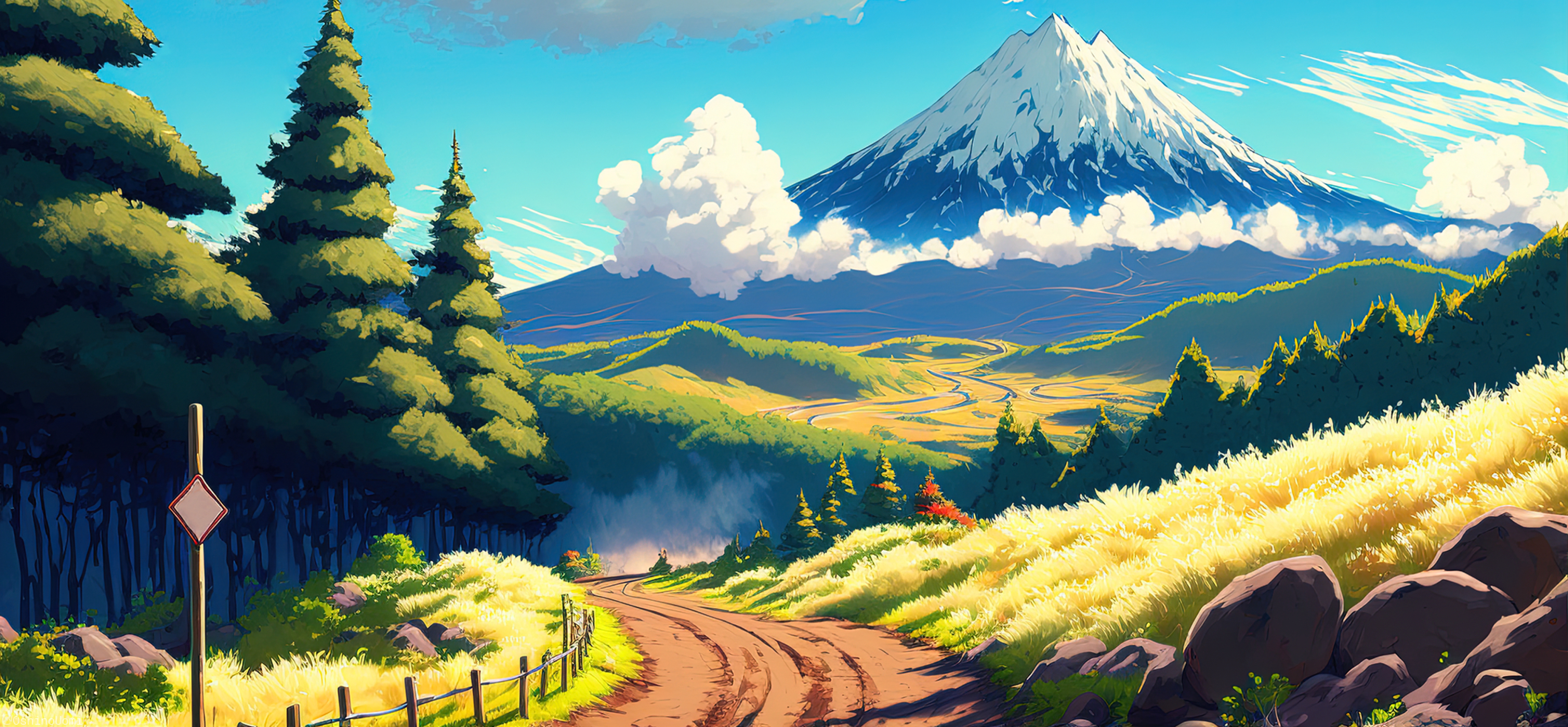3449x1600 Resolution Anime Landscape HD 2022 Digital 3449x1600 ...