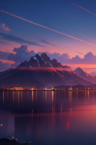 320x480 Anime Sunset HD AI 2023 Art Apple Iphone,iPod Touch, Galaxy Ace ...