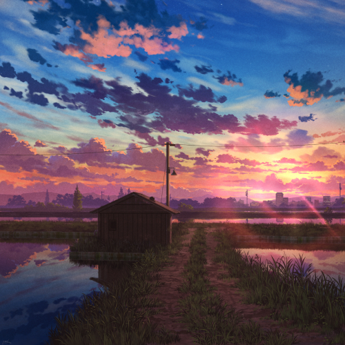 500x500 Resolution Anime Sunset HD Cool Art 500x500 Resolution ...