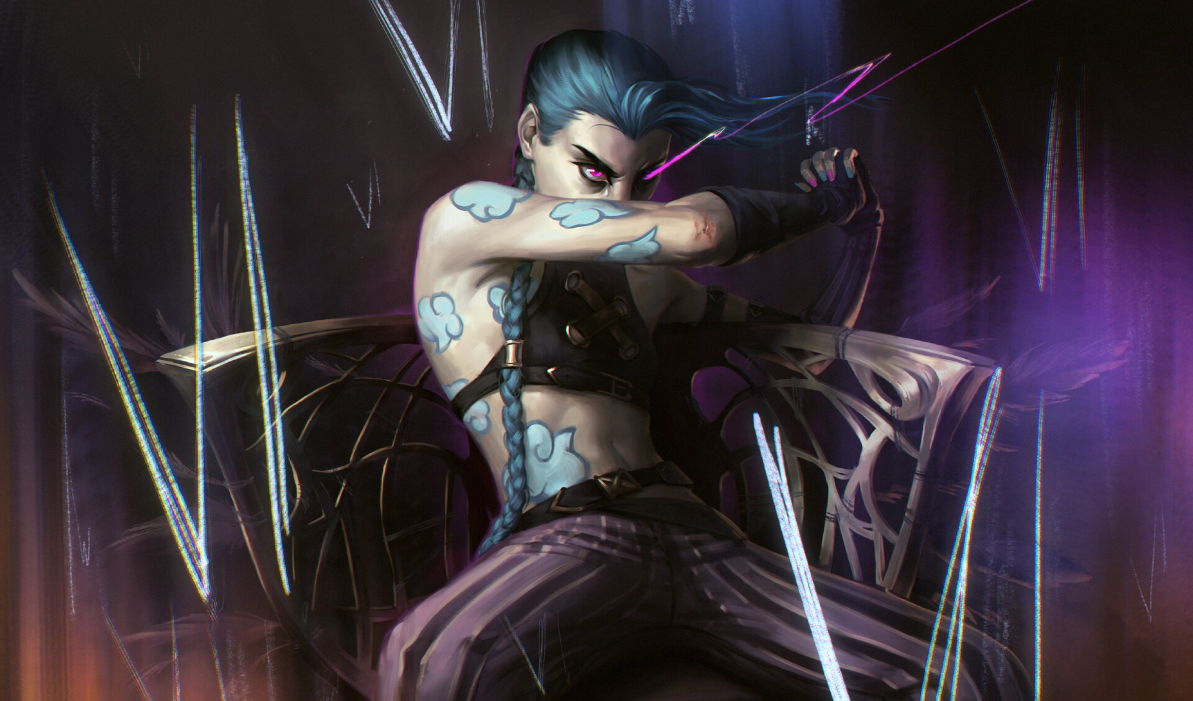 2450x1440 Resolution Arcane HD Jinx Cool Art 2450x1440 Resolution ...