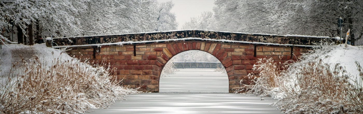 1400x442 Resolution Arch Bridge Canal 4K 1400x442 Resolution Wallpaper ...