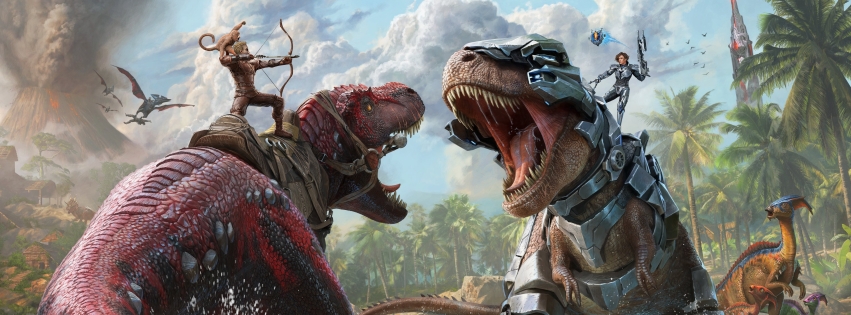851x315 Resolution ARK Survival Ascended Gaming Poster 851x315 ...