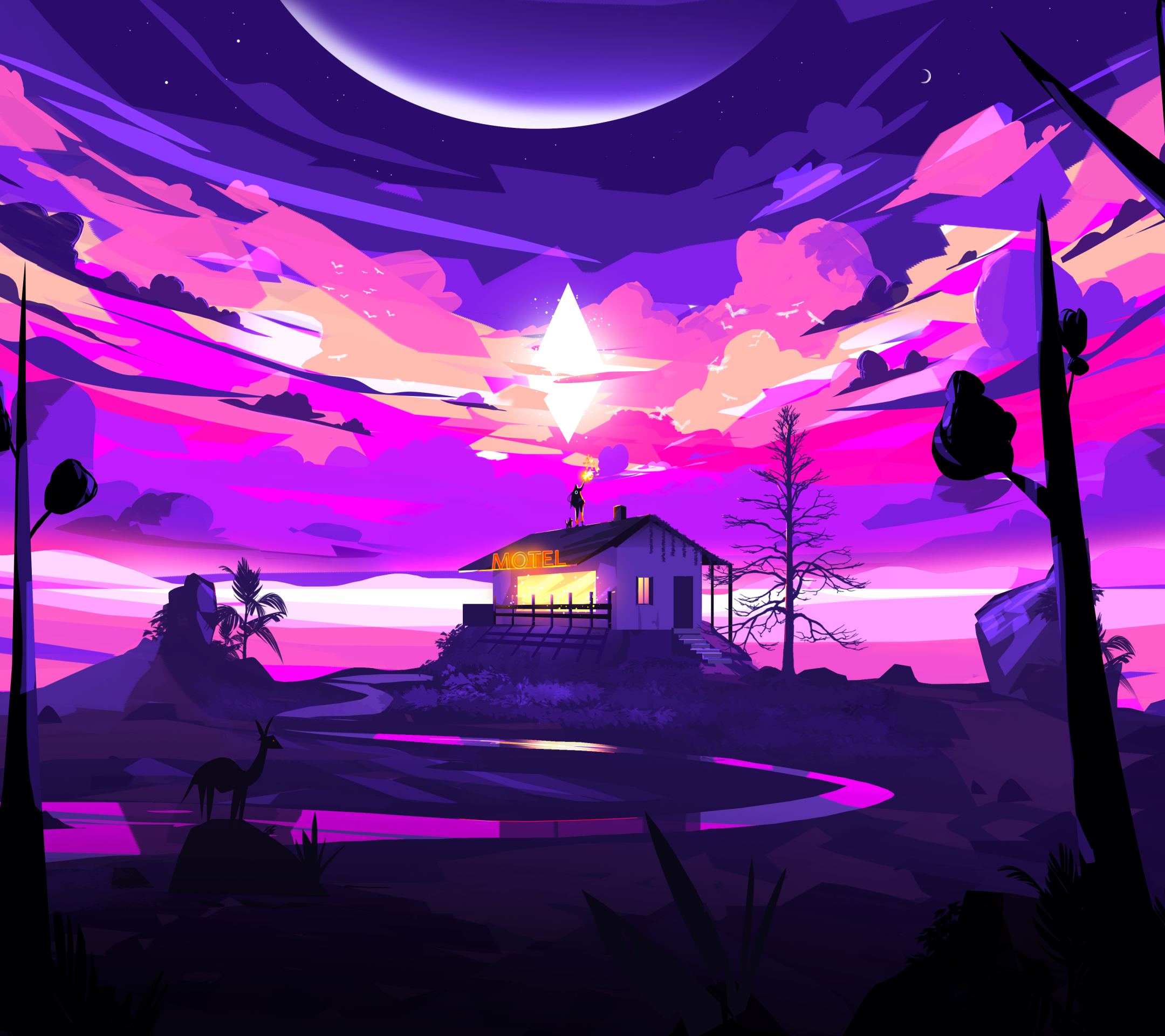 2160x1920 Resolution Artistic Motel Building 4k 2160x1920 Resolution ...