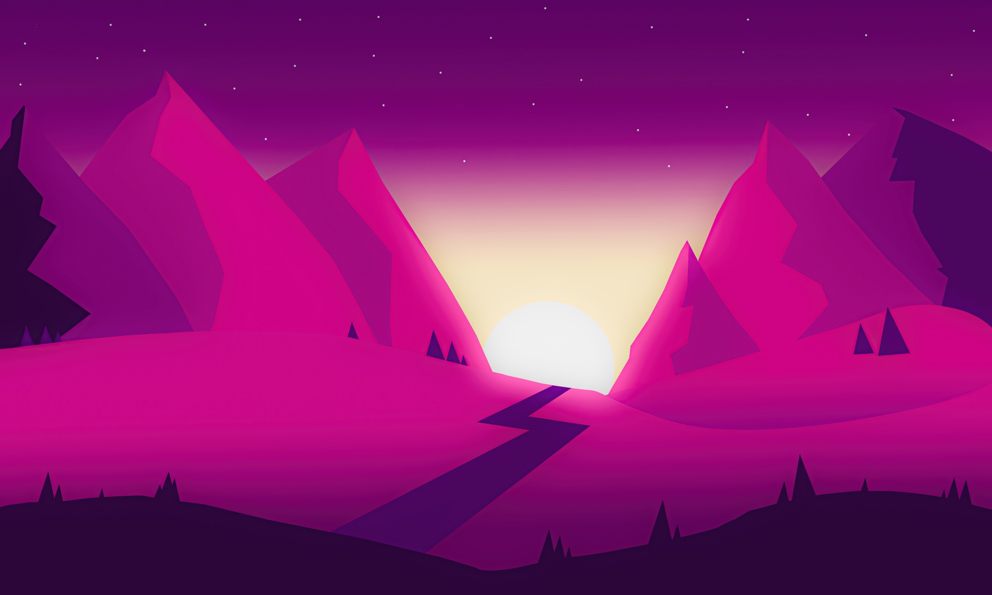 2000x1200 Resolution Artistic Mountain 4k Minimal Digital Art 2000x1200 ...